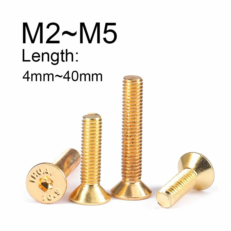 Винты с плоской головкой и шестигранной головкой М2 М2.5 М3 М4 М5 стальные M3(10Pcs), 10mm