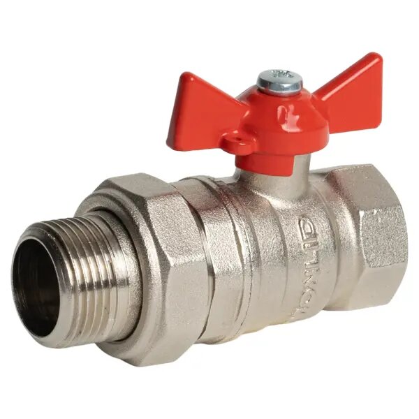 Кран шаровой с американкой Monlid DN20 PN40 3/4" ВР/НР латунь ручка бабочка