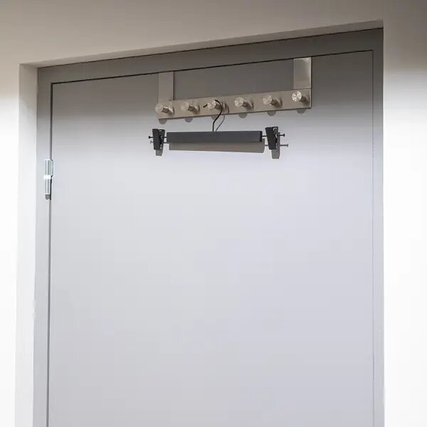 Плечики с зажимом Spaceo 34 см дерево с покрытием soft touch цвет чёрный