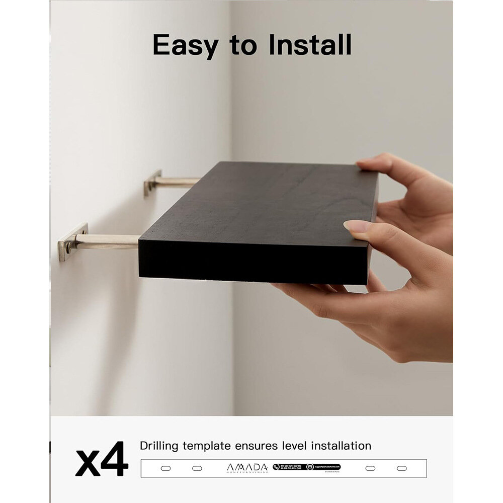 Настенные стеллажи, дерево, 2 цветка павловнии Настенная деревянная полка