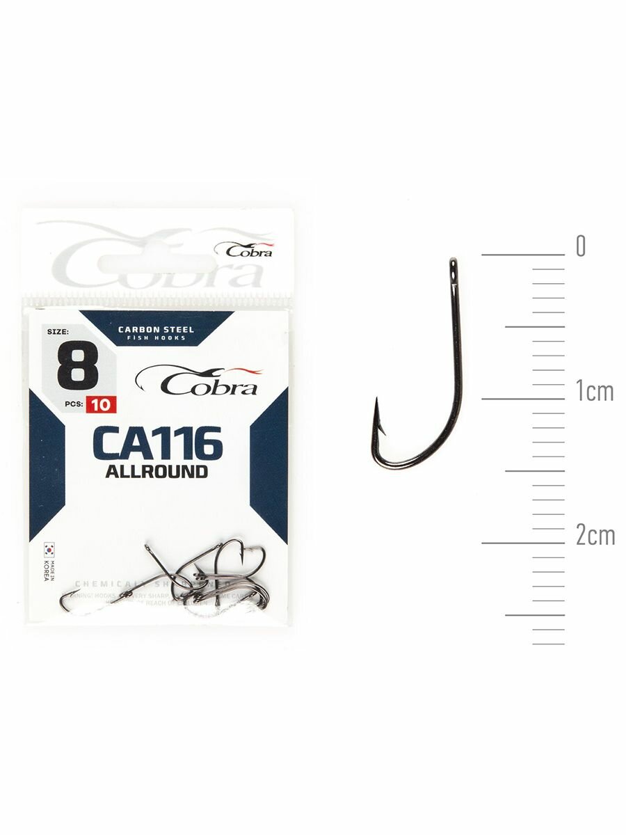 Крючки Cobra Allround CRYSTAL серии CA116 размер 008 (упк.10шт.)
