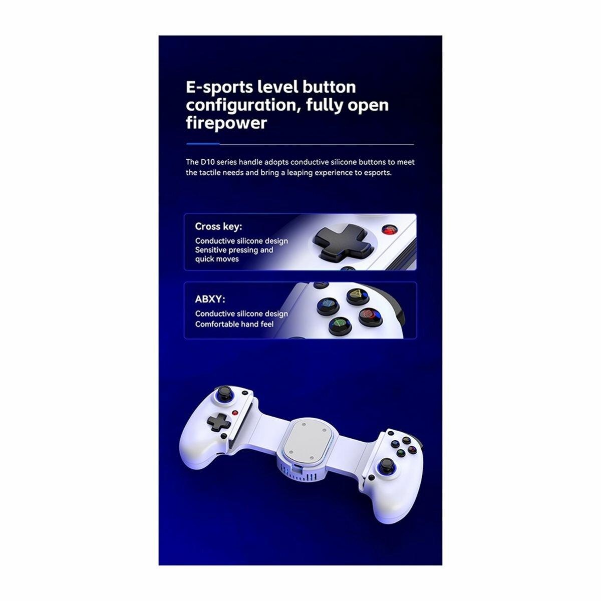 Геймпад D10S Stretch Cooling для планшета Delta PS4 Android IOS Розовый