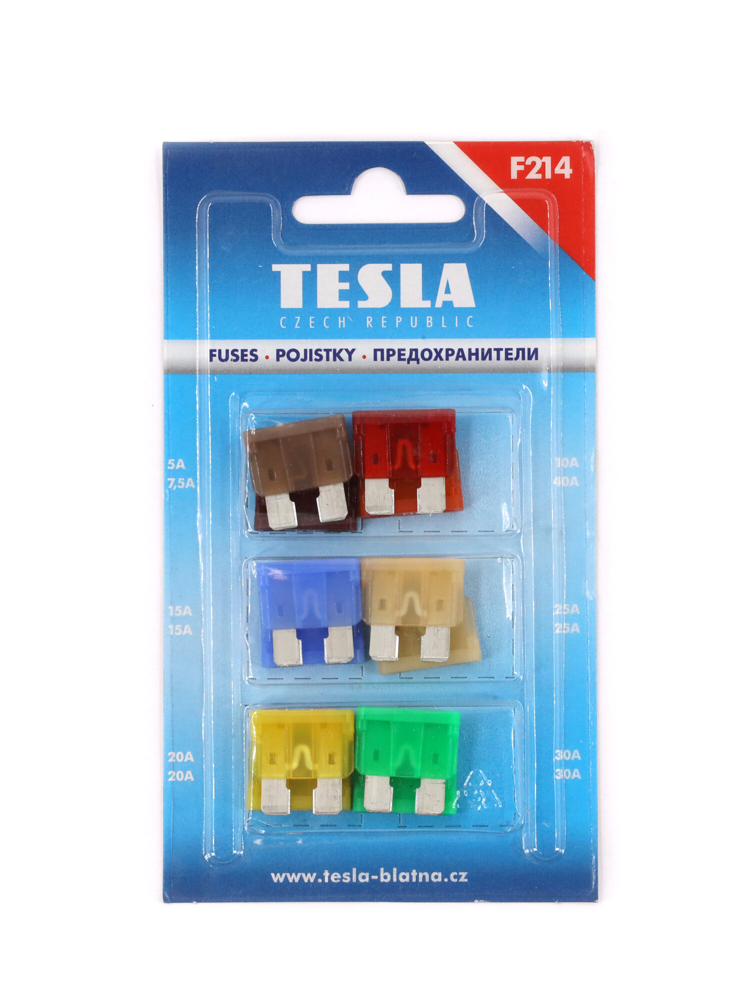 Предохранитель (FT1*5А-,1*7,5А, 2*10А,2*15А,2*20А,2*25А,2*30А)(F-214) кт. TESLA