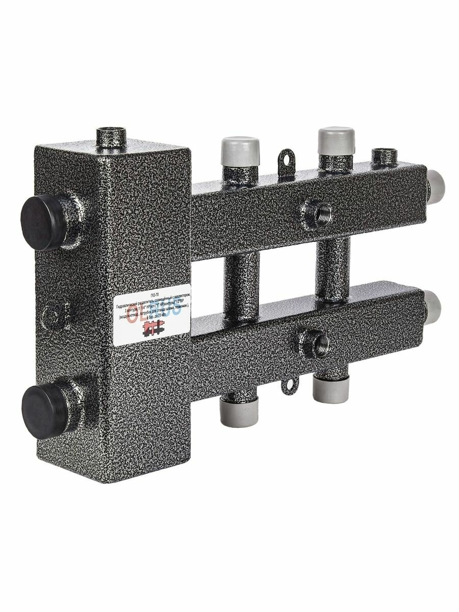 Гидравлический разделитель с коллектором 3 контура до 85 кВт, OLRUS, ГК3-70