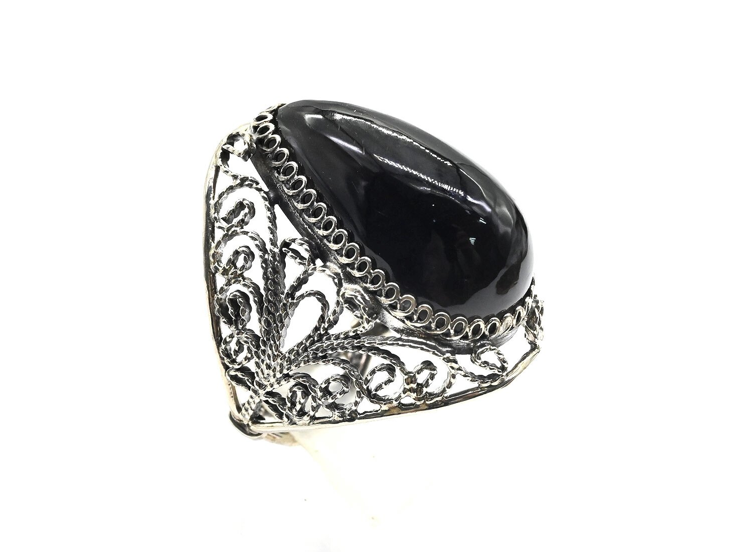 Кольцо, обсидиан