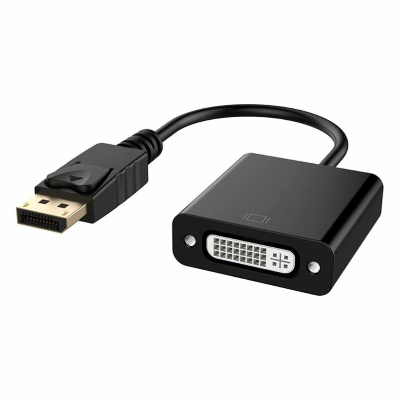 Адаптер DisplayPort to DVI с позолоченными контактами и разрешением 1920x1080 для ноутбуков и настольных ПК