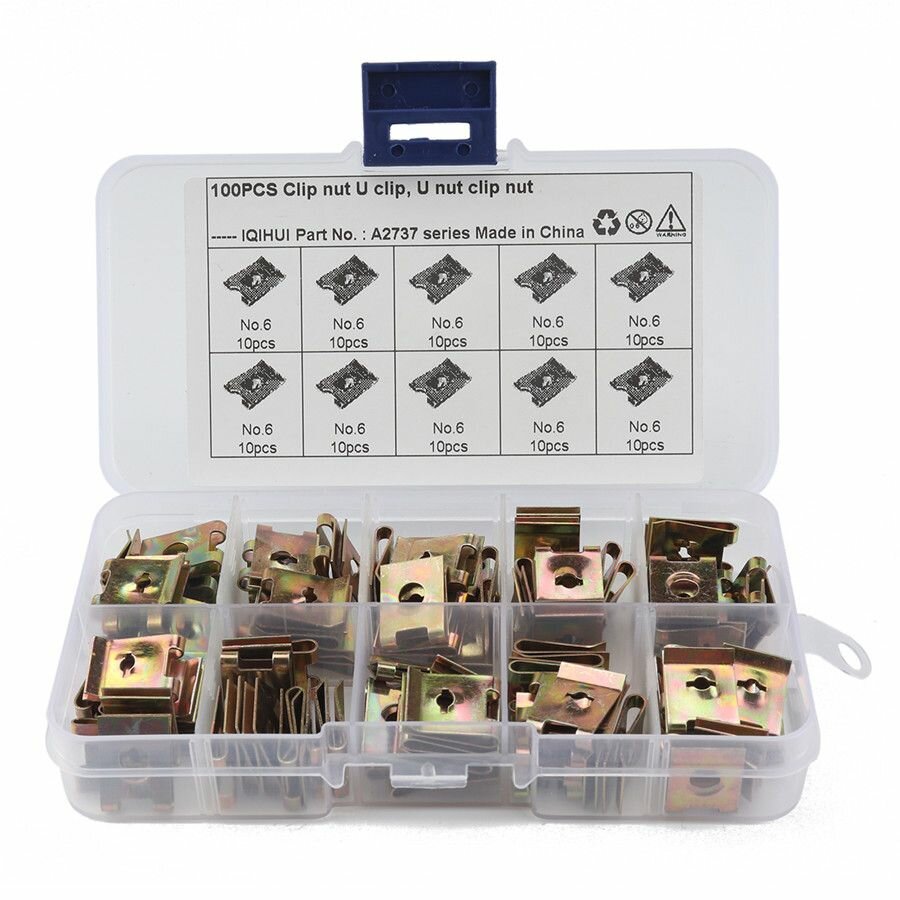 100 шт. зажимного типа u №6, быстросъемные крепежные винты, автомобильные зажимные гайки