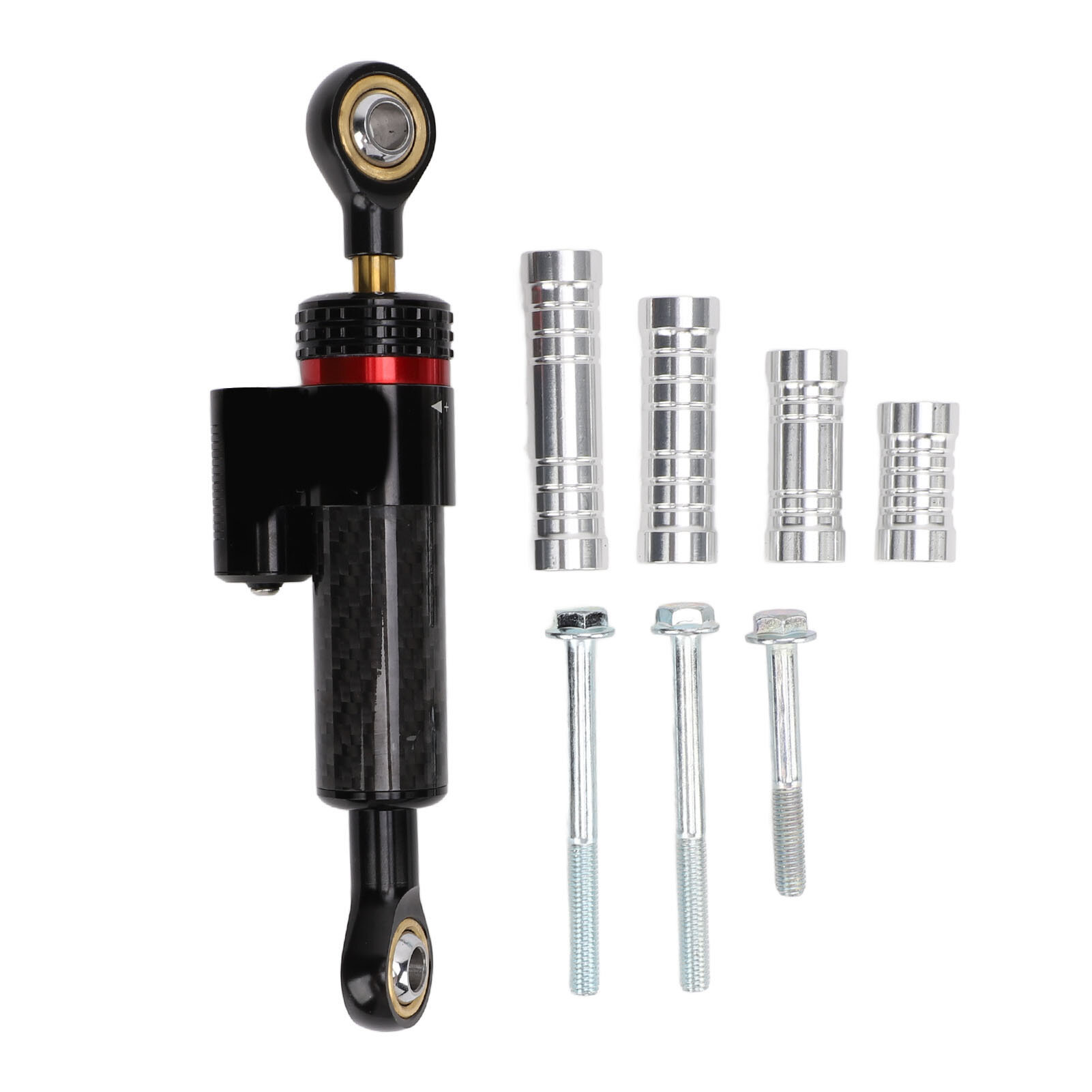 Рулевой демпфер мотоцикла из анодированного алюминиевого сплава, универсальный кронштейн рулевого демпфера для скутера 125 куб. см, 150 куб. см, вид из углеродного волокна