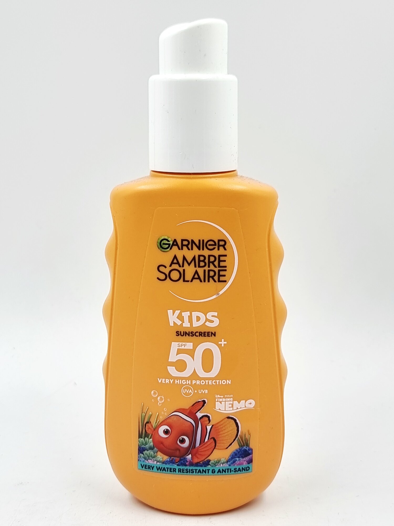 Garnier Ambre Solaire Nemo солнцезащитный спрей для детей SPF 50+, с соком алоэ и витамином Е, 150 мл (Франция)