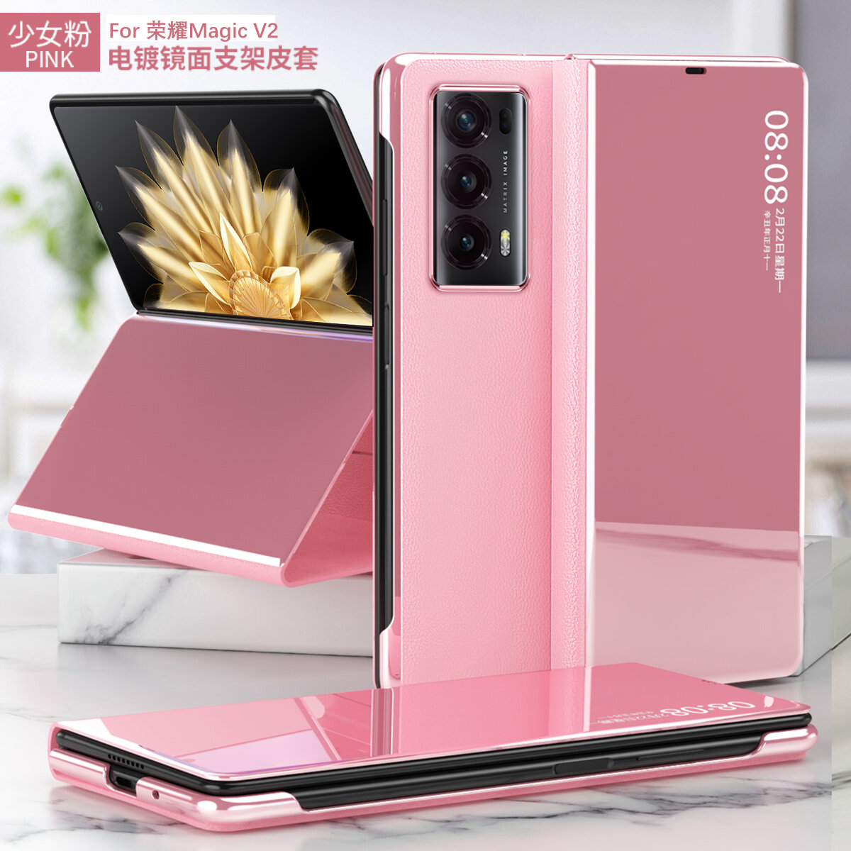 Подходит для Honor Magic V3 / Хонор Мэджик V3 Чехлы для телефонов, Мэджик V3, глянцевая поверхность,360° Полная защита, накладка, искусственная кожа, поликарбонат (PC), защита камеры, ударопрочный