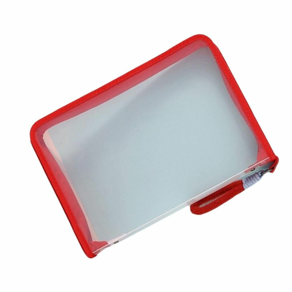 Папки и файлы, Цветная прозрачная сумка для файлов на молнии формата А4-красный