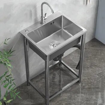 Умывальник, В Комплекте Подставка, Кран, впускная труба воды И Сливной Шланг, 50x40x75см