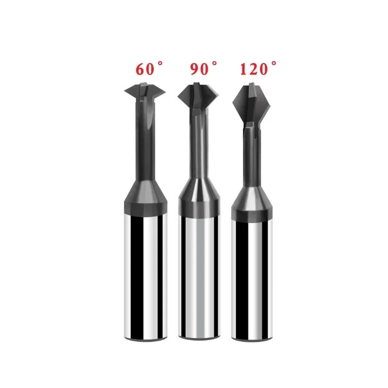 HRC58 Твердосплавная фреза для снятия фаски 60 120 90 градусов вверх и вниз, двухсторонняя фреза с покрытием, инструменты для снятия фаски Steel used, 60 degrees, 3mm