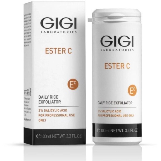 Рисовая пудра-эксфолиант для очищения и шлифовки кожи лица с 2% салициловой кислотой Gigi Ester C, 100 мл