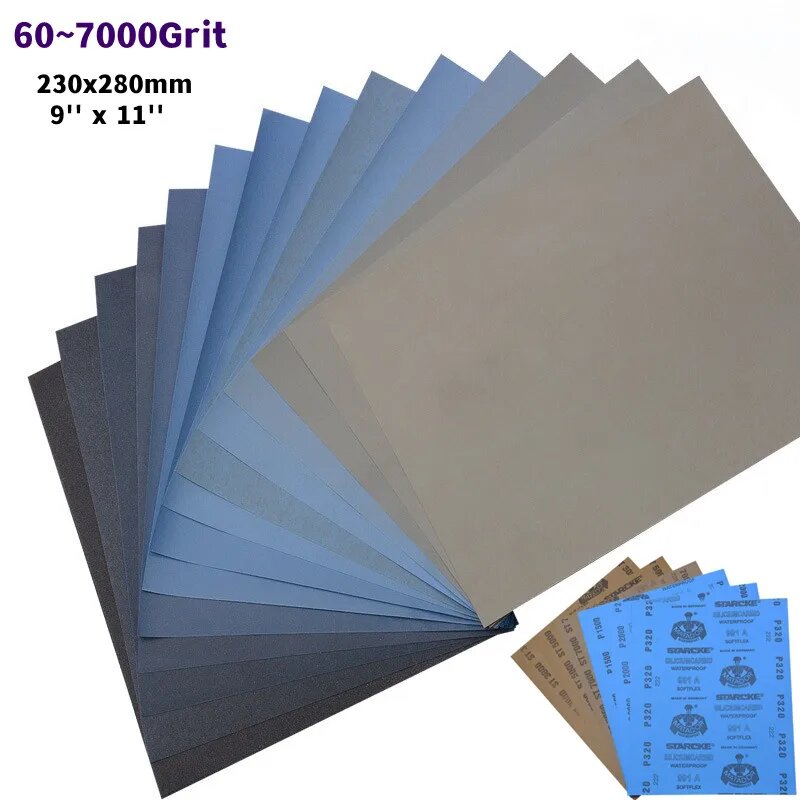 Влажная/сухая наждачная бумага 60~7000 Grit 1Pcs, 5000 Grit
