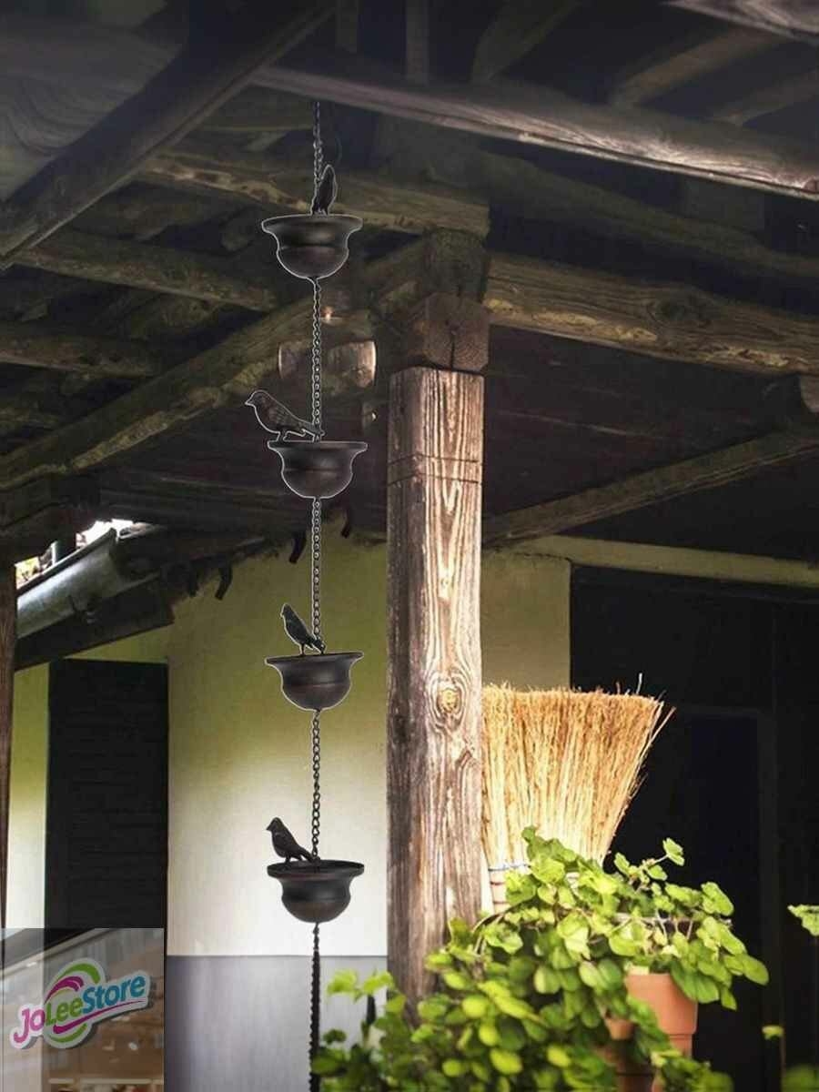 Фигурка садовая Птицы Aviary с цепочкой для сбора дождевой воды и 8 чашками с птицами