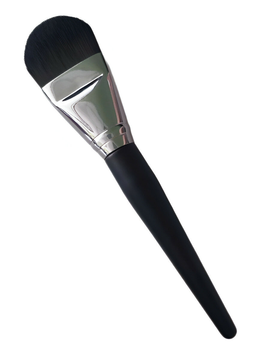 Kristaller Кисть макияжная для нанесения тона и масок плоская округлая, черный, 17 см
