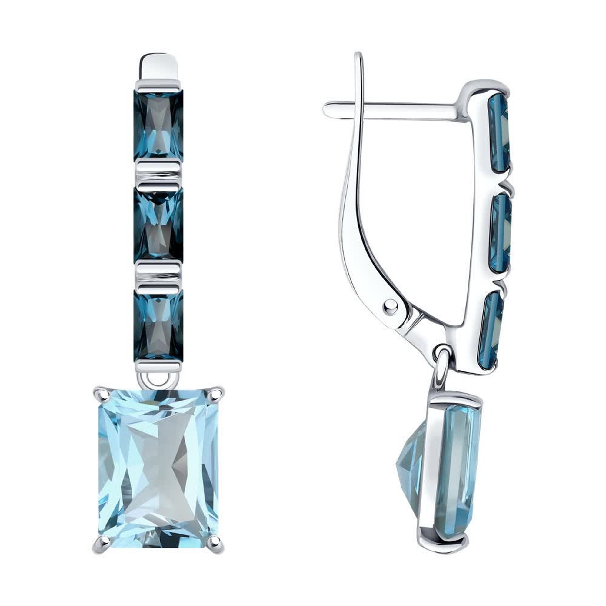 Серьги, красное золото, 585 проба, топаз, Лондон топаз