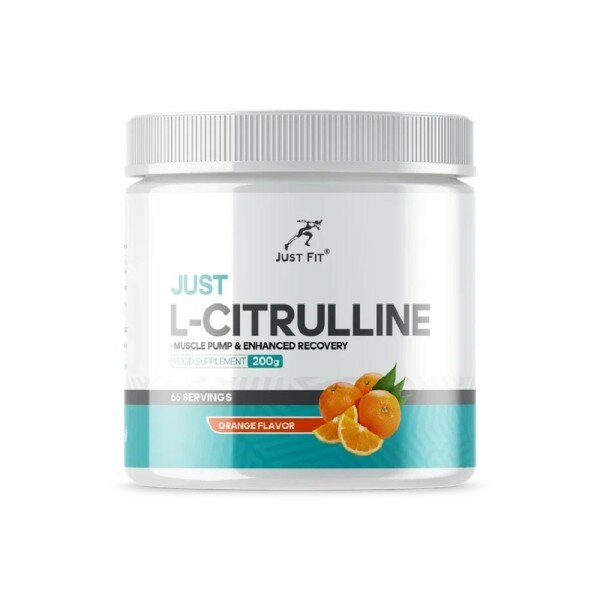 Just Fit Citrulline Цитруллин Малат 200 г банка со вкусом апельсина