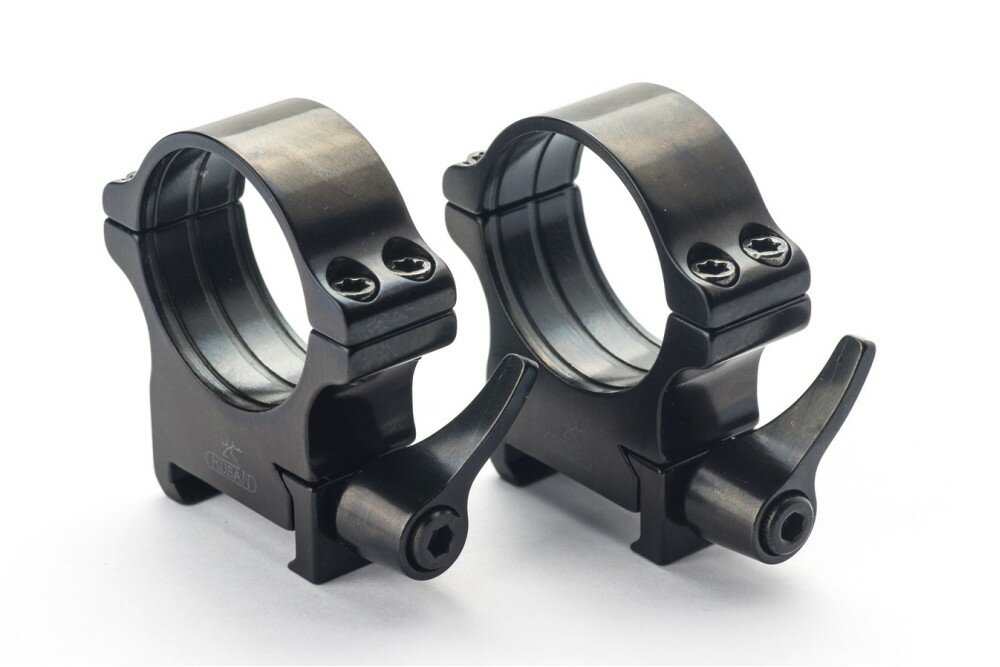Кольца Rusan быстросъемные Picatinny на 30мм H17 рычажные (050P-30-17-R)