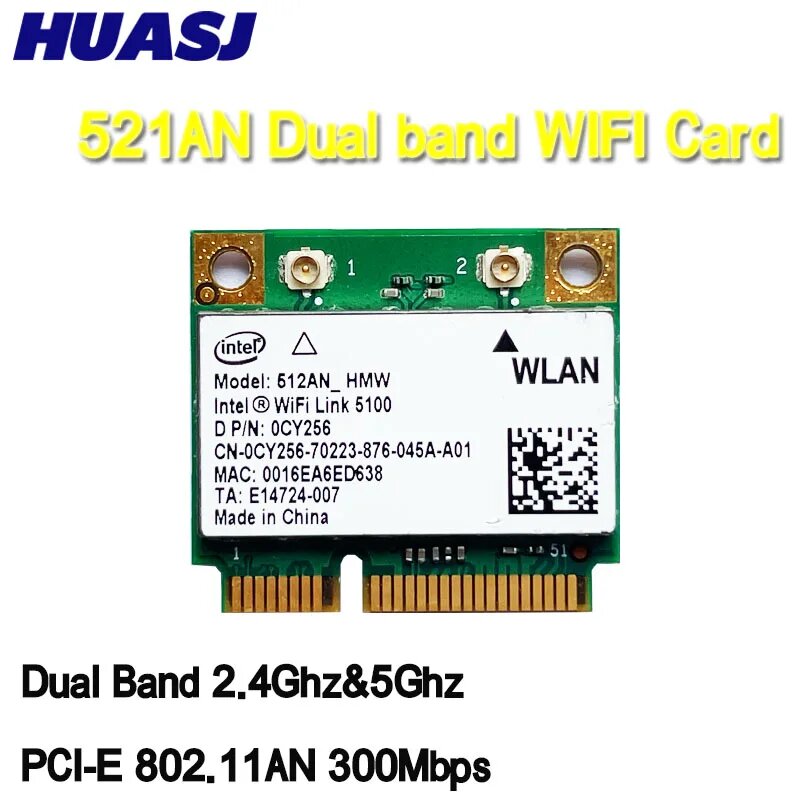 Двухдиапазонная беспроводная карта 300Mbps для Intel Wifi 5100 512AN_HMW Mini PCI-e Wlan сетевая карта 2,4G/5Ghz 802,11 a/g/n для ноутбука