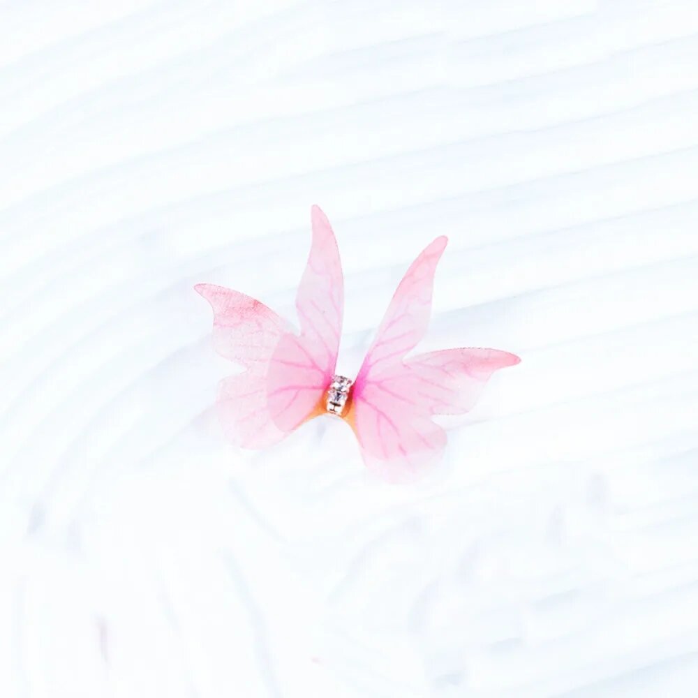 50 шт. двухслойные аппликации в виде бабочки 3D полупрозрачная нашивка в виде бабочки градиент цвета DIY ручной работы шифоновая мода в виде бабочки