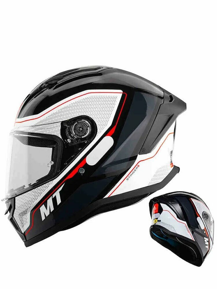MT HELMETS Мотошлем, цвет: черный, белый, размер: L