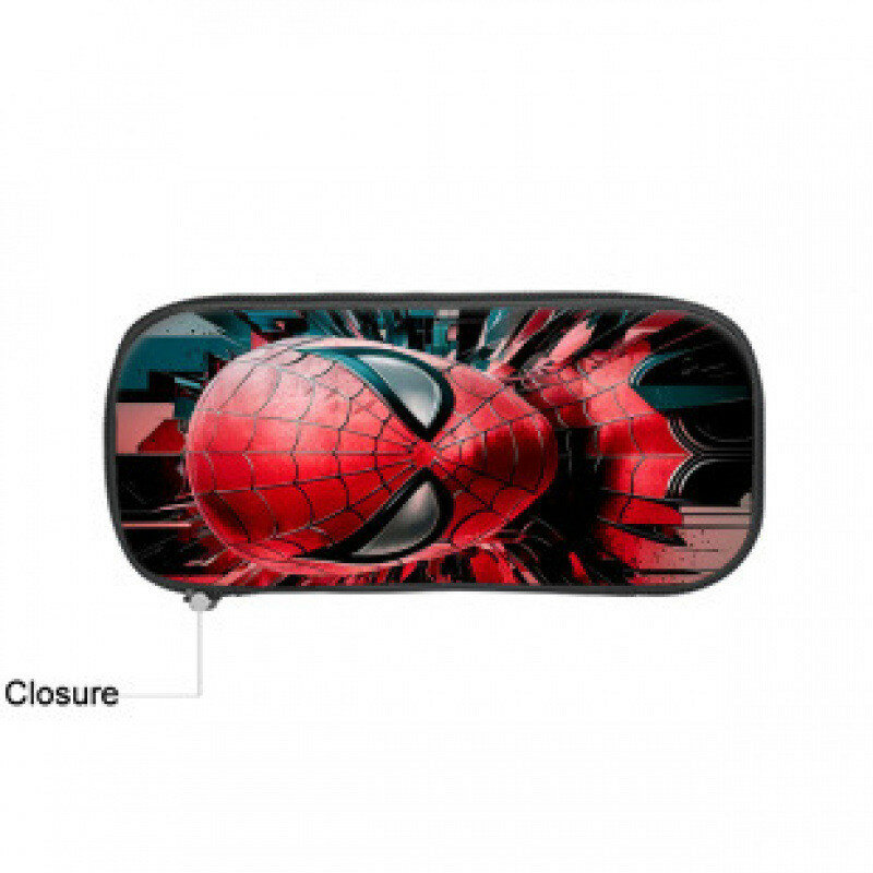 Пенал чарльз спайдермен большой объем с гладкой молнией для школы и дома зеленый