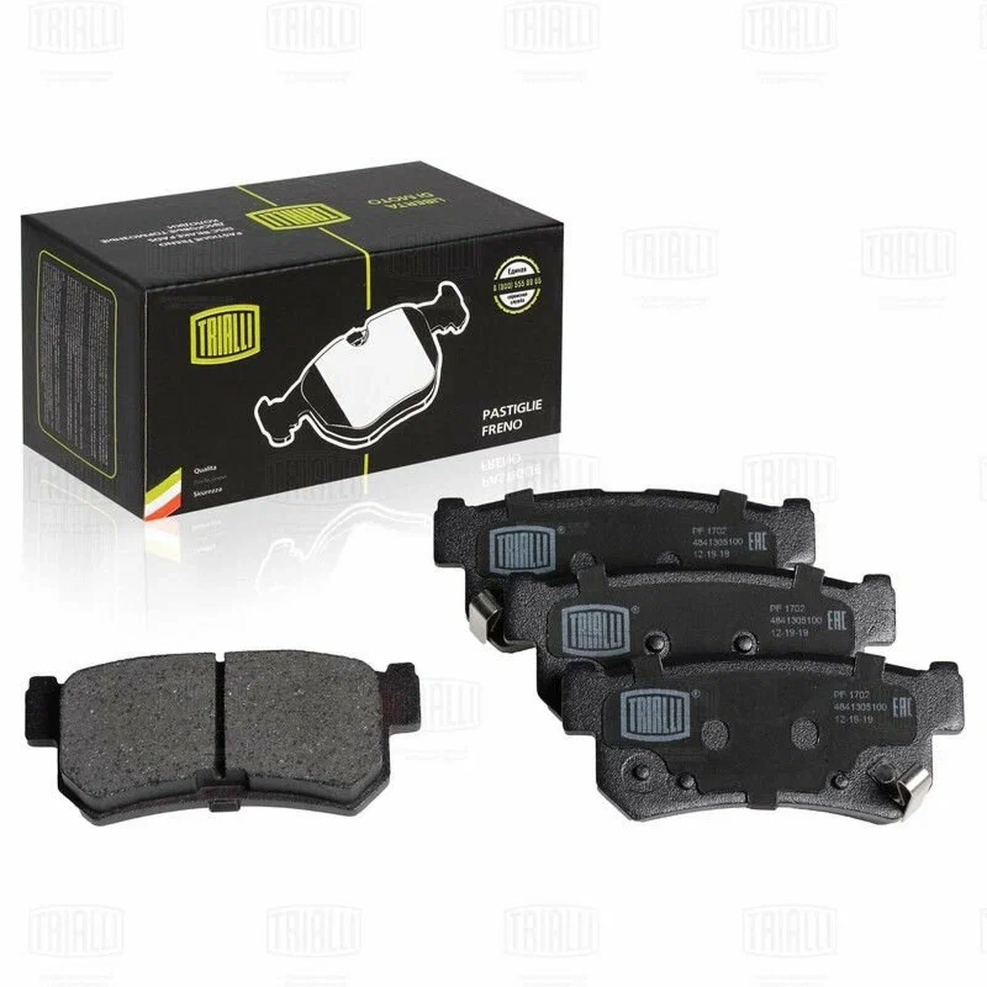 Колодки тормозные дисковые задние TRIALLI PF1702 для а/м DAEWOO MUSSO, HYUNDAI TRAJET, SSANGYONG KORANDO