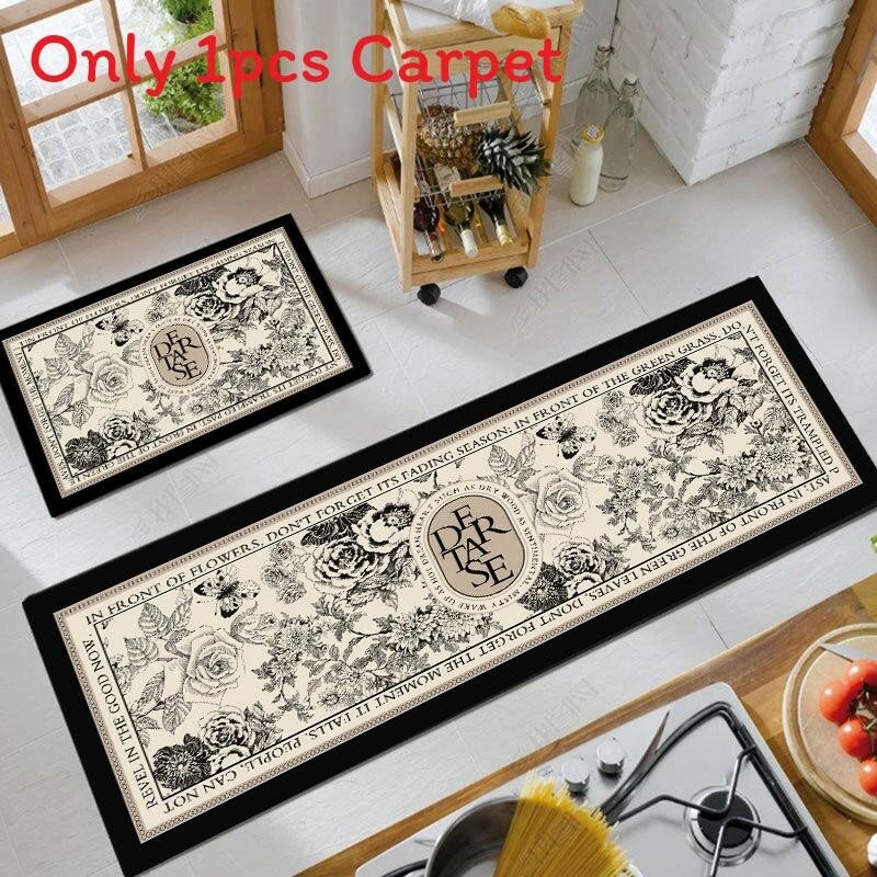 Pvc напольное покрытие для кухни с тканым узором водонепроницаемое маслостойкое нескользящее для дома и кухни стиль b 50x80 см