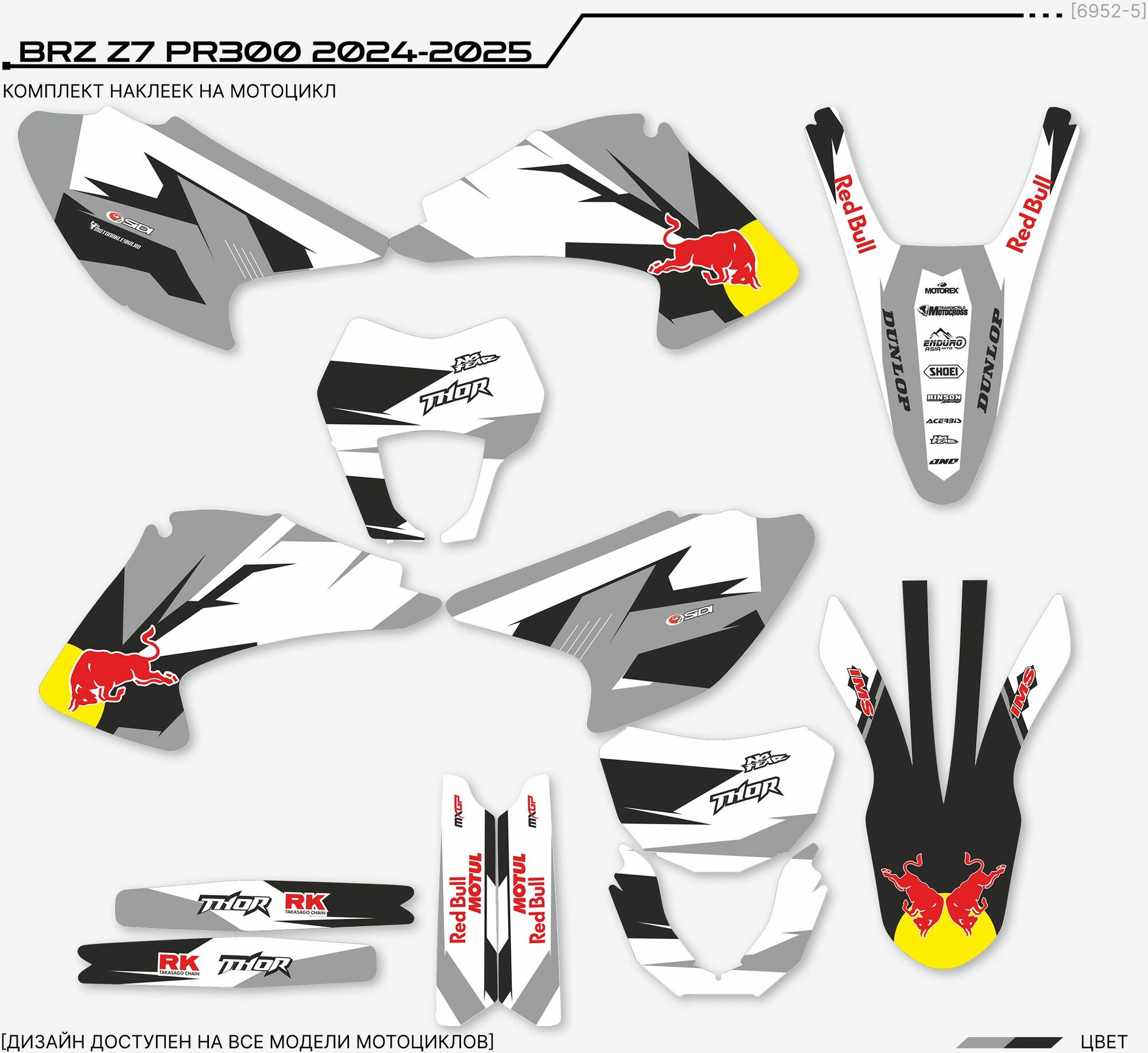 Наклейки на мотоцикл Regulmoto sport 003, MMZ , Progasi Palma, Roliz , SYCMCC , Ular, BRZ Z7- 250 2021 2020 2023 2024 #6952