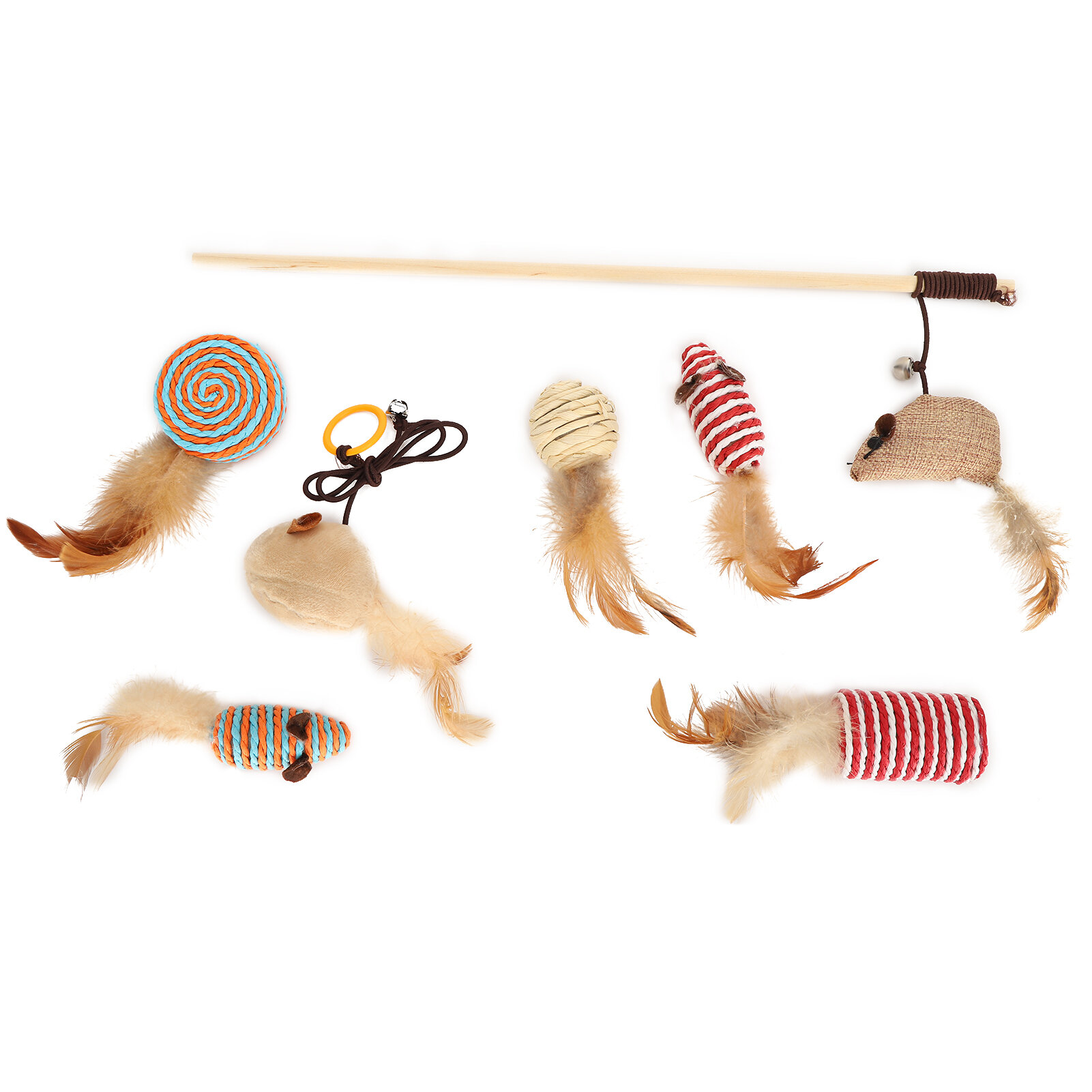Интерактивные игрушки для котят из льна: наборы с удочкойпером и мышками для питомцев