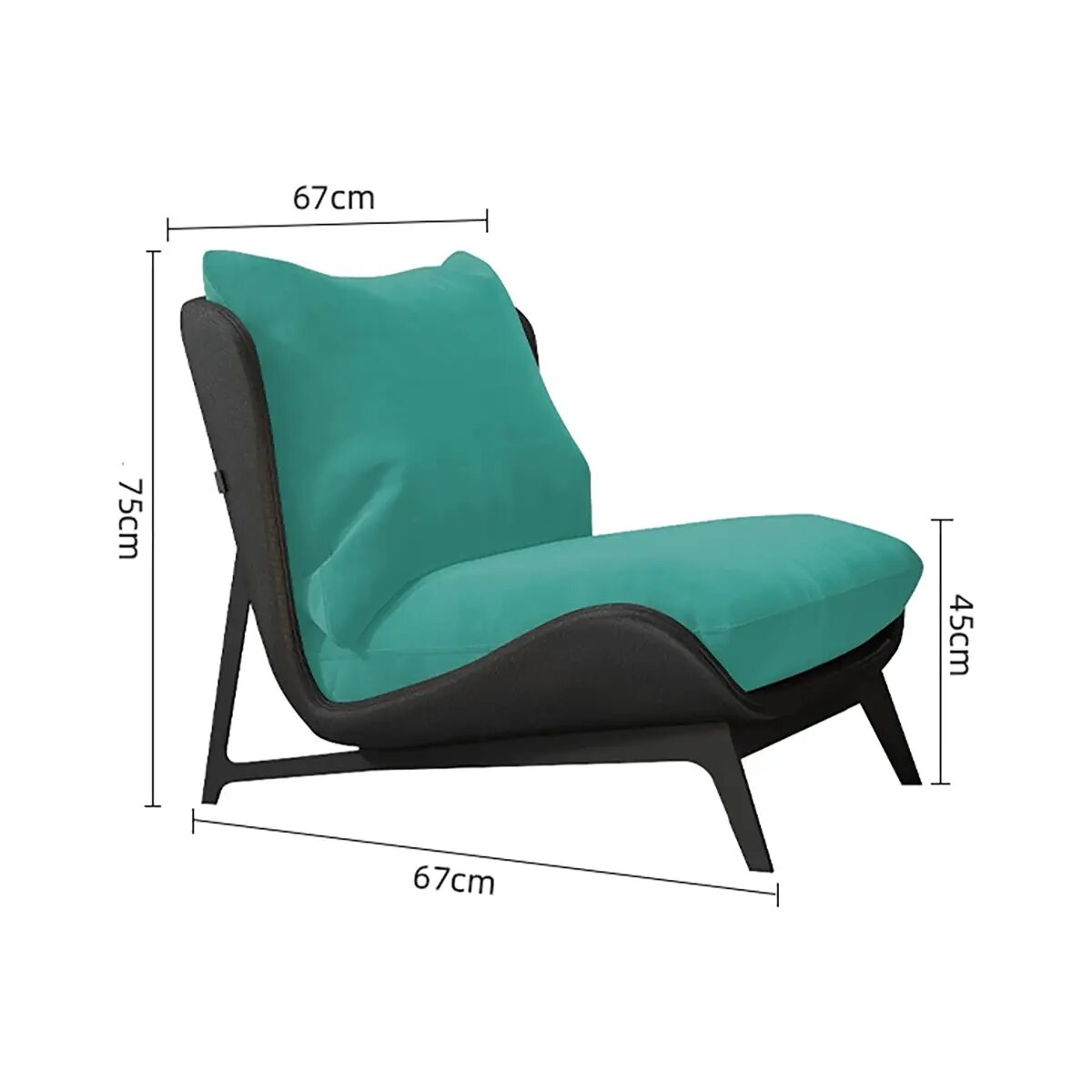 Компактное мягкое кресло без подлокотников Boston (цвет бирюзовый)