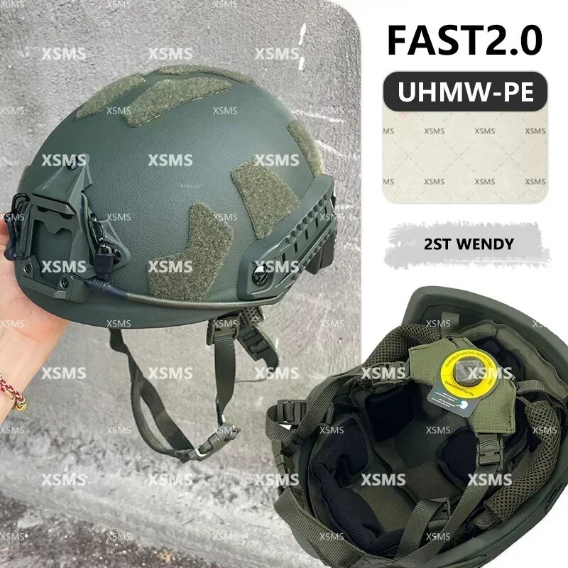 Бронешлем LPRED, размер one size, FAST2 Green WD PE, пуленепробиваемый, черный