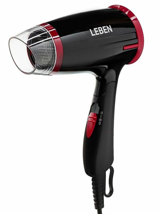 Фен для волос складной LEBEN, 1500Вт