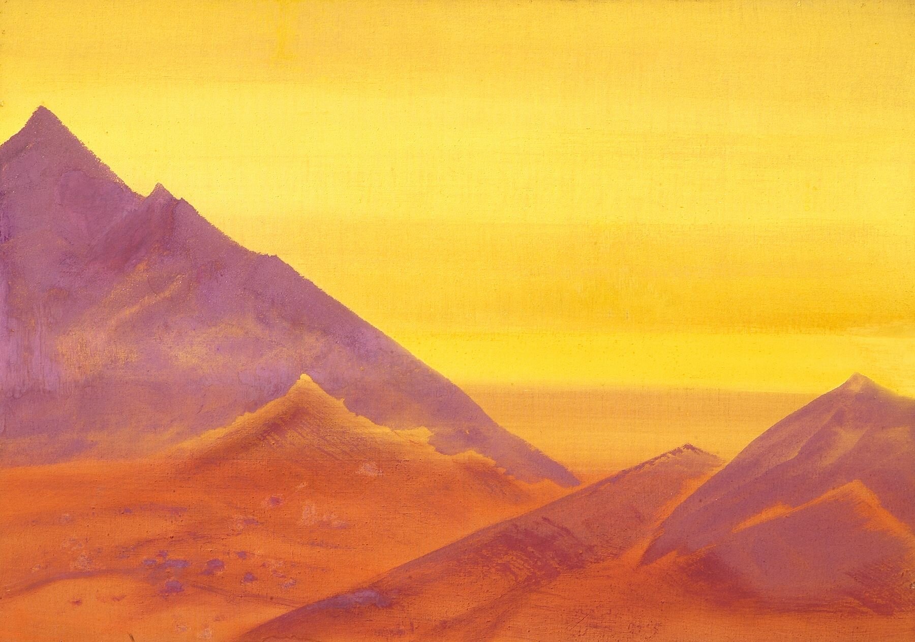 Плакат, постер Николай Рерих Рассвет на бумаге, размер 21х30см