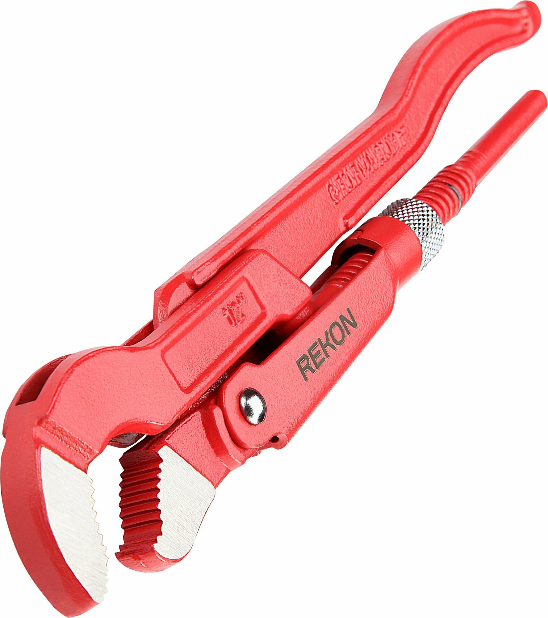 Ключ трубный (газовый) №0, рычажный, REKON 1/2" с S-образными губками, цельнокованый из стали CrV, сантехнический