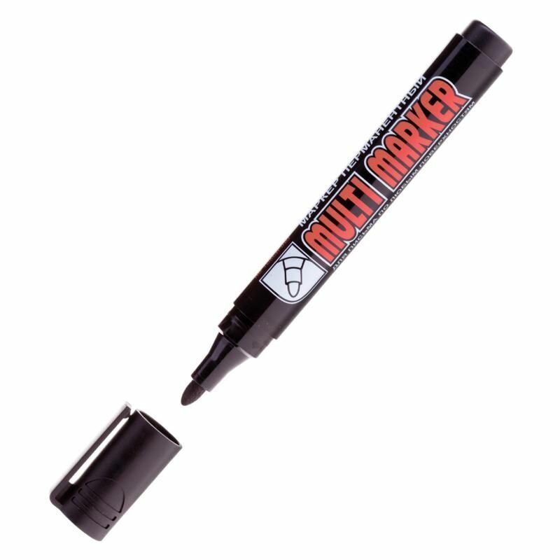 Маркер перманентный Multi Marker 3мм пулевидный черн. Crown (2 шт.)