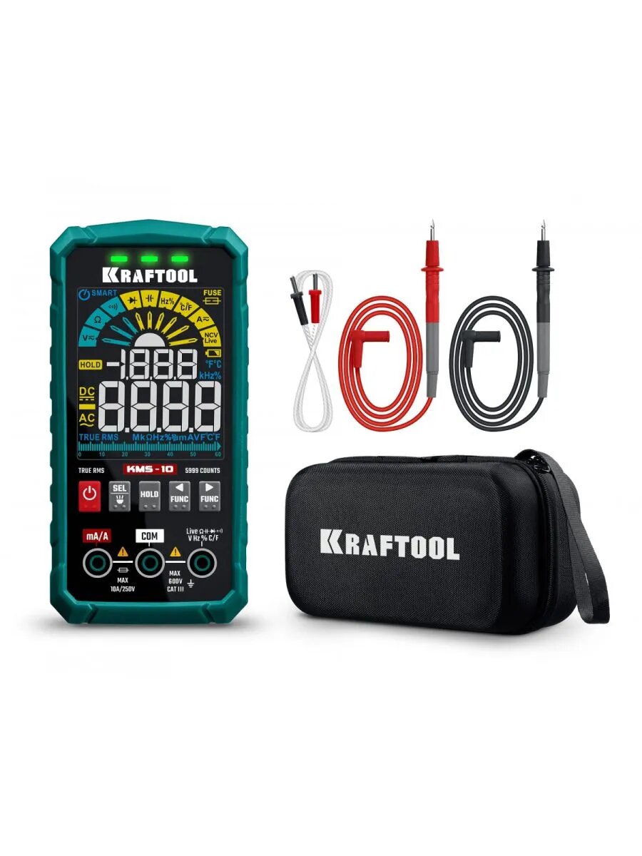 Kraftool Смарт-мультиметр цифровой 600В KMS-10 59872