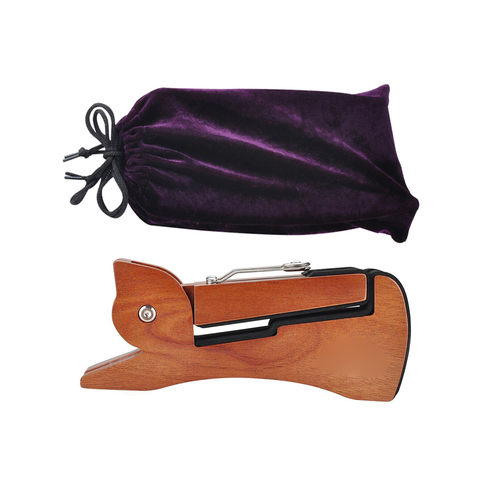 Универсальная складная подставка для гитары из массива красного дерева, подходящая для электрогитар, акустических гитар и бас-гитар, с милым дизайном в форме кролика.