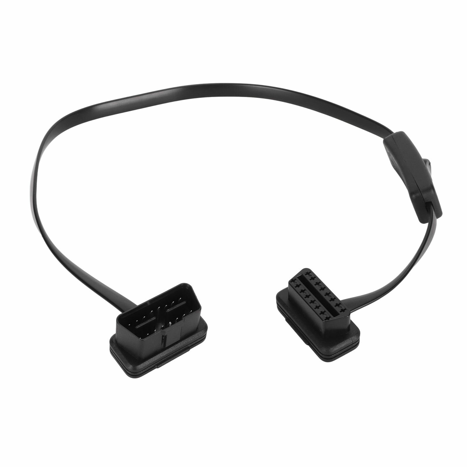 Удлинительный кабель OBDII 16-контактный "папа-мама", гибкий плоский адаптер с переключателем, прочный соединительный кабель для автомобильного диагностического инструмента