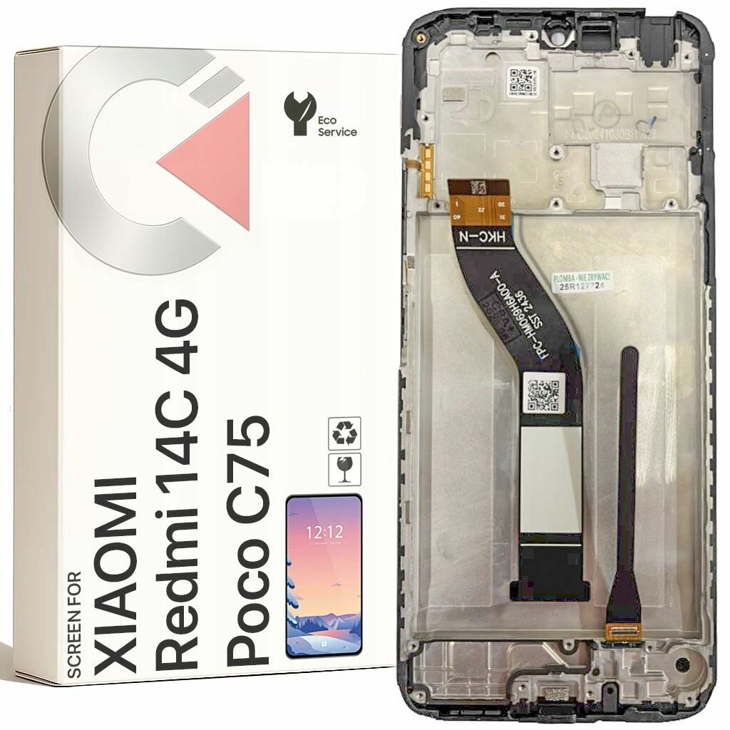 Дисплей для Xiaomi Poco C75 (2410FPCC5G) модуль с рамкой Черный премиум