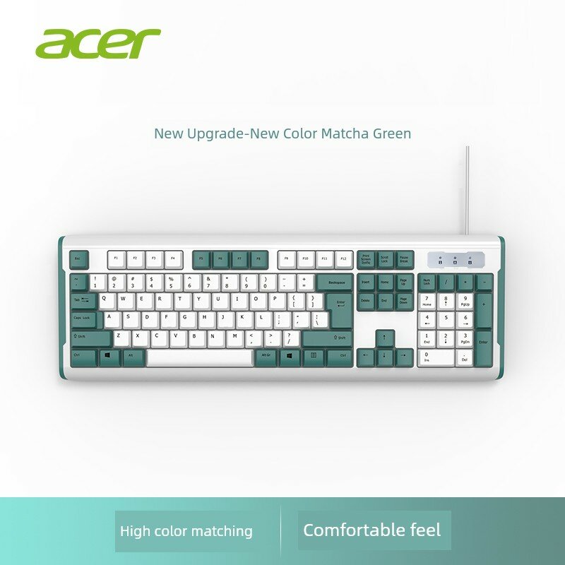 Бесшумный комплект клавиатуры и мыши Acer, проводной, с механическим ощущением, универсальный для настольных