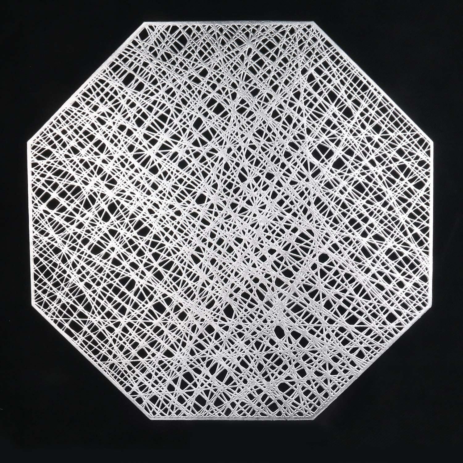 Восьмиугольные коврики под тарелки, виниловые нескользящие теплоизоляционные коврики для кухонного стола (восьмиугольные, золотые, 6 шт.)