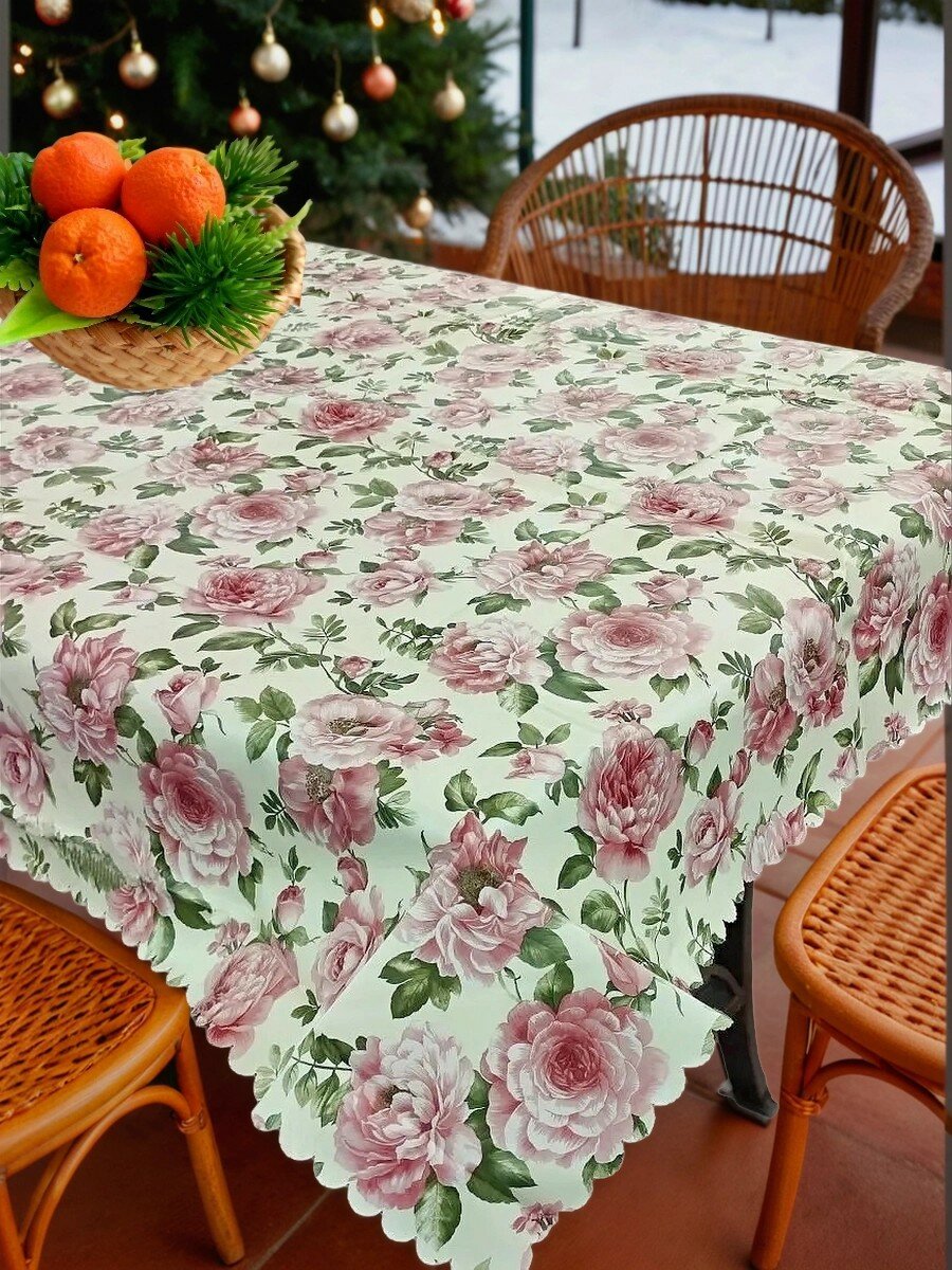 Скатерть Laid Table "Клеенка для кухни с водоотталкивающим покрытием" 105х135 декор для дома и дачи