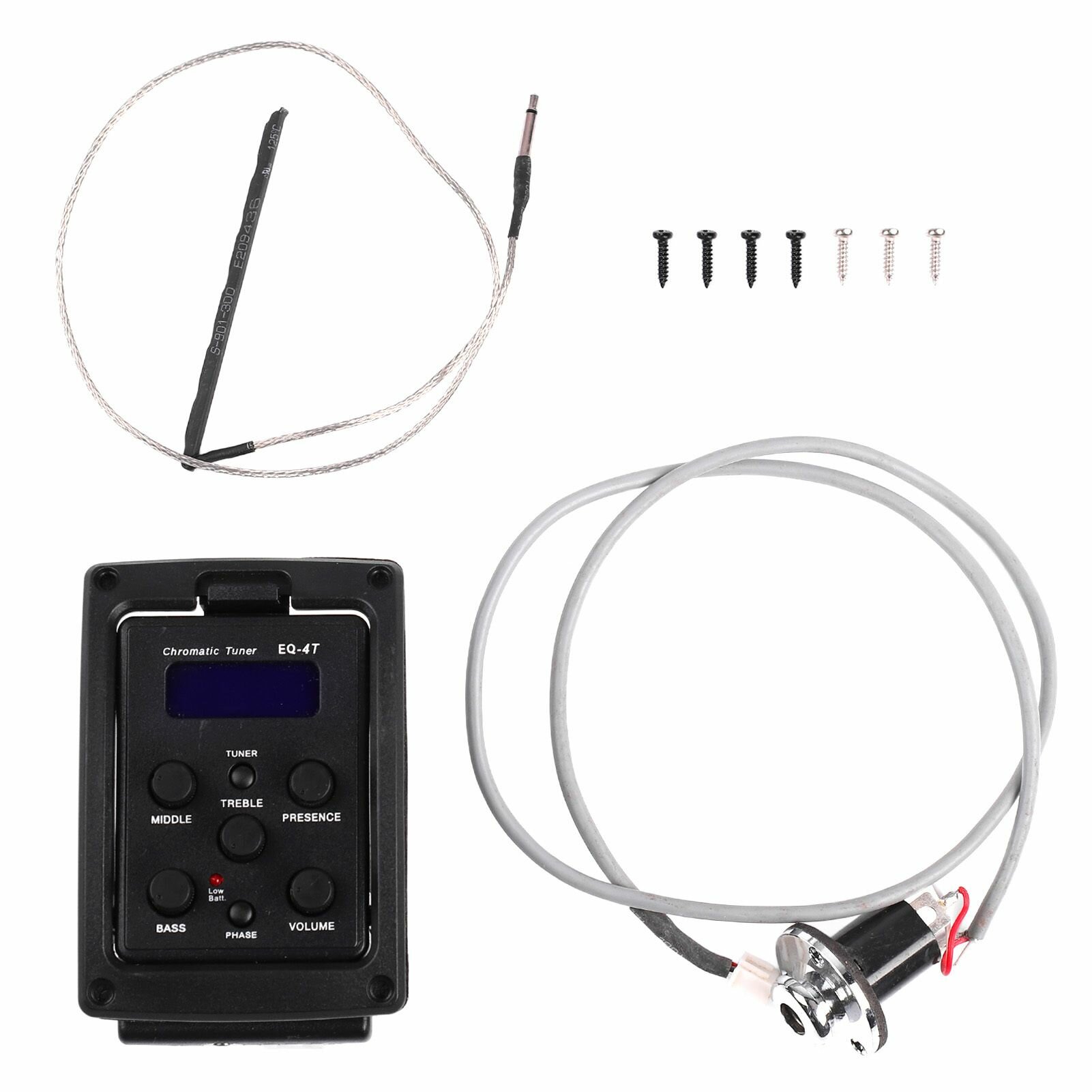 Гитарный звукосниматель с эквалайзером, 4 полосы, с тюнером, портативный пластиковый корпус для выступлений, простая установка, акустическая электрогитара