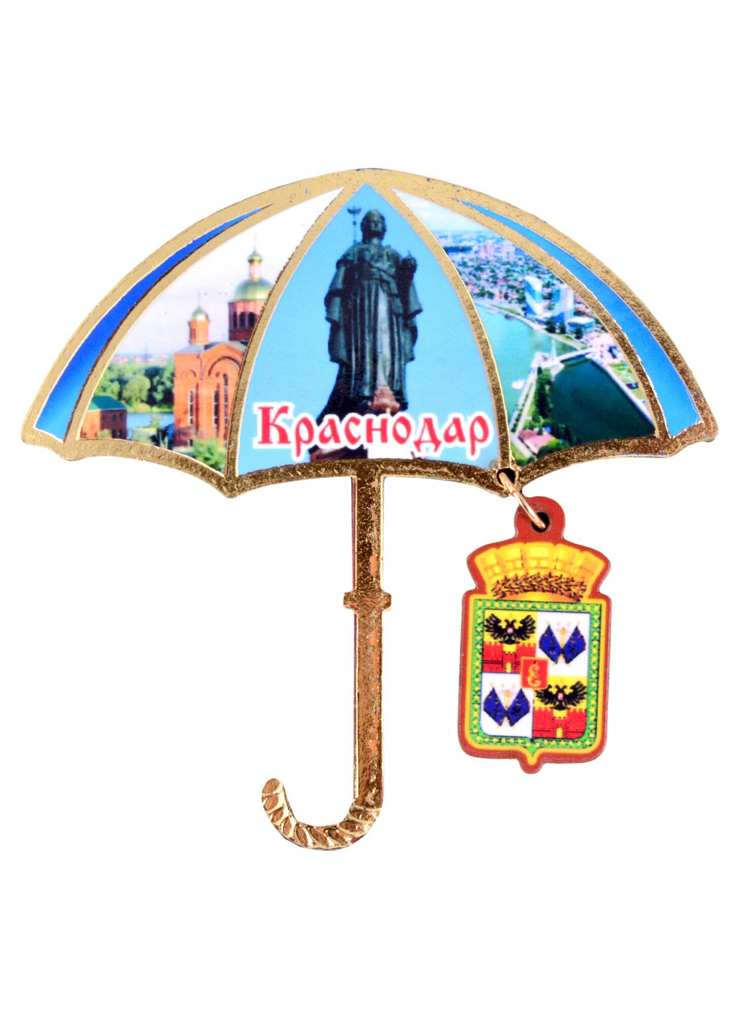 Магнит Краснодар Зонтик вид 1 (дерево) (7,5см)