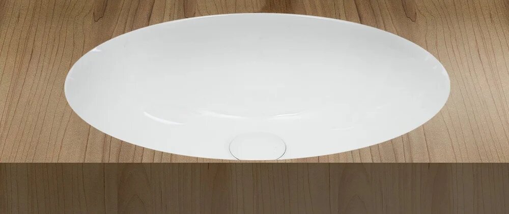 Раковина встраиваемая снизу Weltwasser WW Deilbach 10000003898 6022 47 47 см, без отверстия под смеситель, фаянсовая, раковина для ванной, белая, овальная