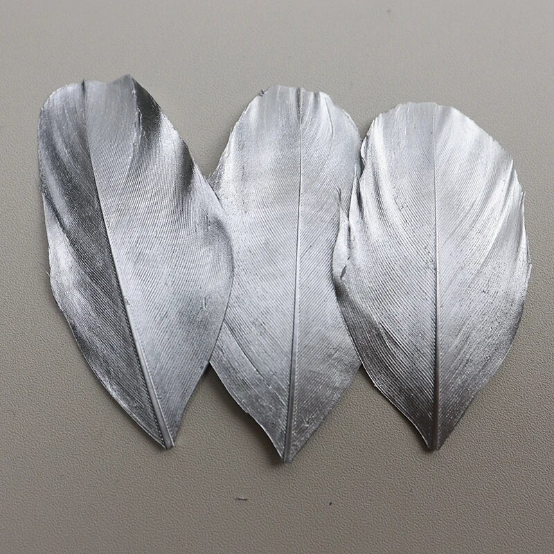 Гусиные перья золотые и серебряные 50 шт Spray silver
