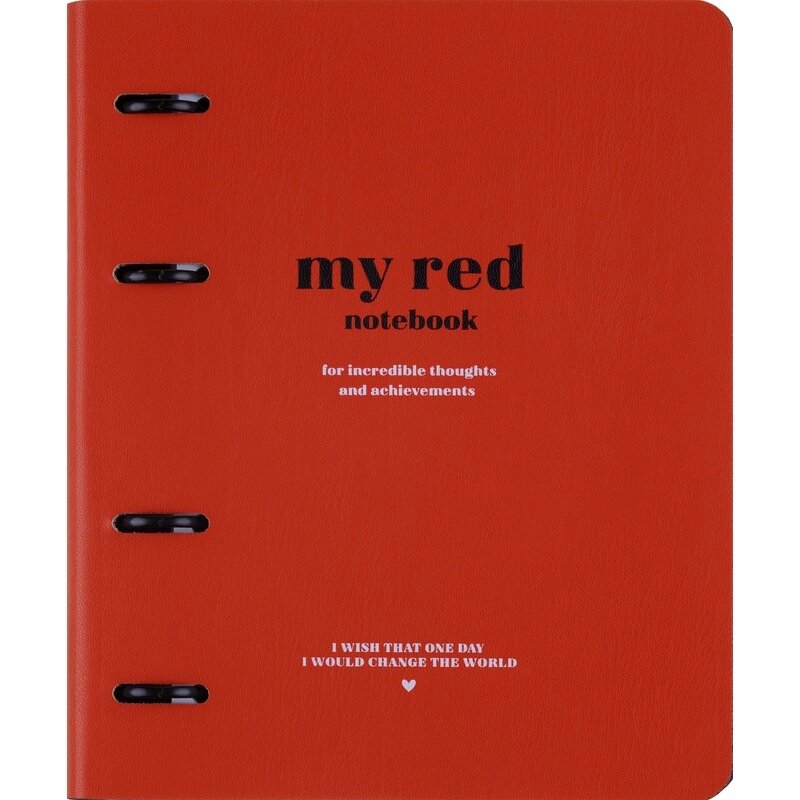 Тетрадь общая, IS, 175х212мм, 120л, клетка, кольца. Color, красный N4587